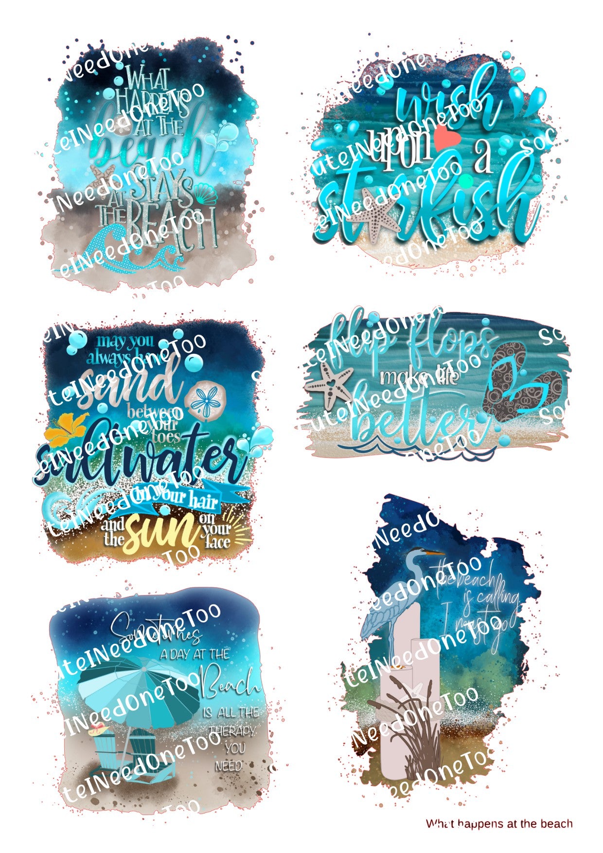 What Happens on the Beach - Waterslide Decals – SoCuteINeedOneToo