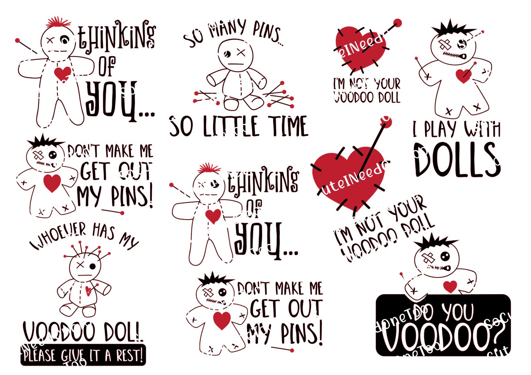 Voodoo - Get My Pins Out Waterslide Decals – SoCuteINeedOneToo